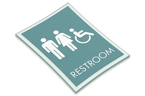 Deco Restroom Signs | DCO1-RG62 | signmojo.com